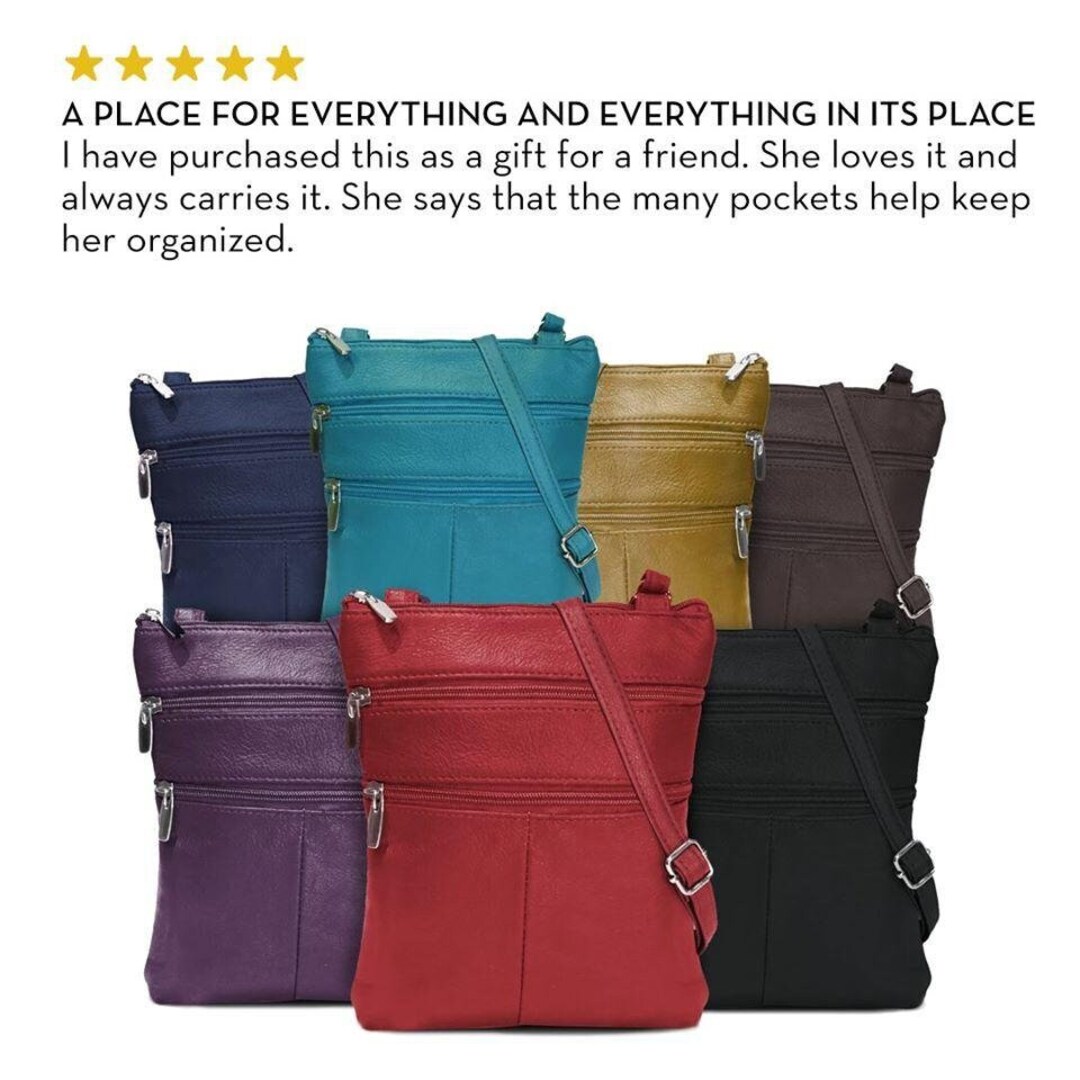 Genuine Leather Slim Cross Body Handbag - Etsy