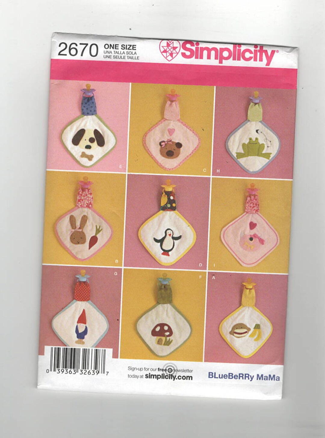 UNCUT Sewing Pattern Simplicity 2670 for Baby Binkie Blankets With ...