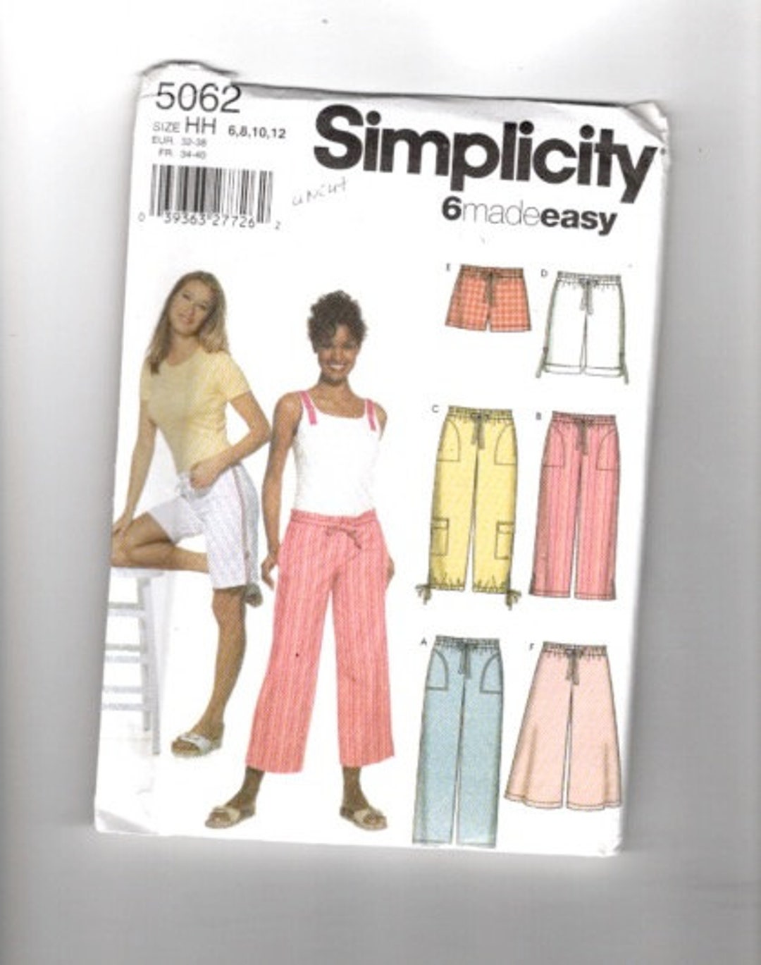 UNCUT Sewing Pattern Simplicity 5062 for Shorts and Skirt Variations ...