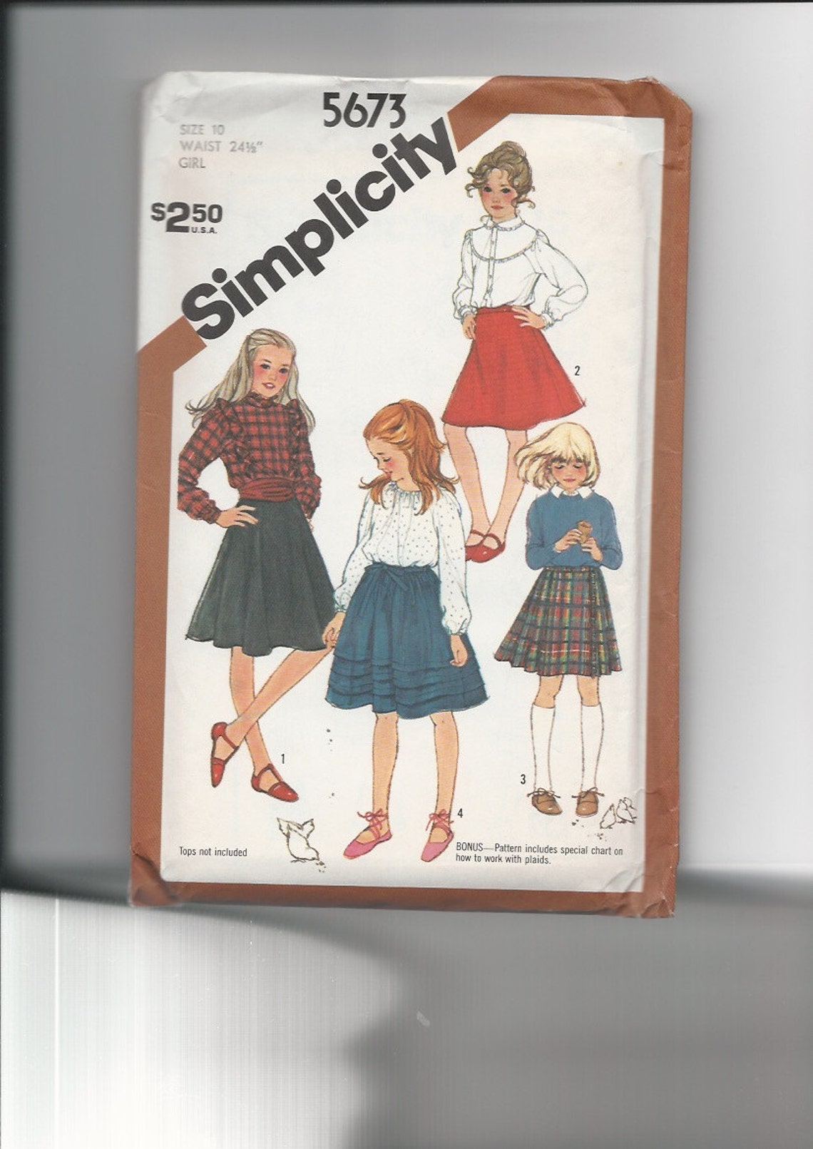 Vintage Sewing Pattern Simplicity 5673 for Girls' Set of Skirts, Sz ...