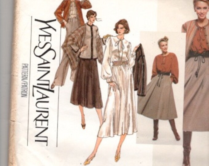 UNCUT Retro Sewing Pattern Vogue 1736 for Jacket, Blouse, Skirt, Pants ...