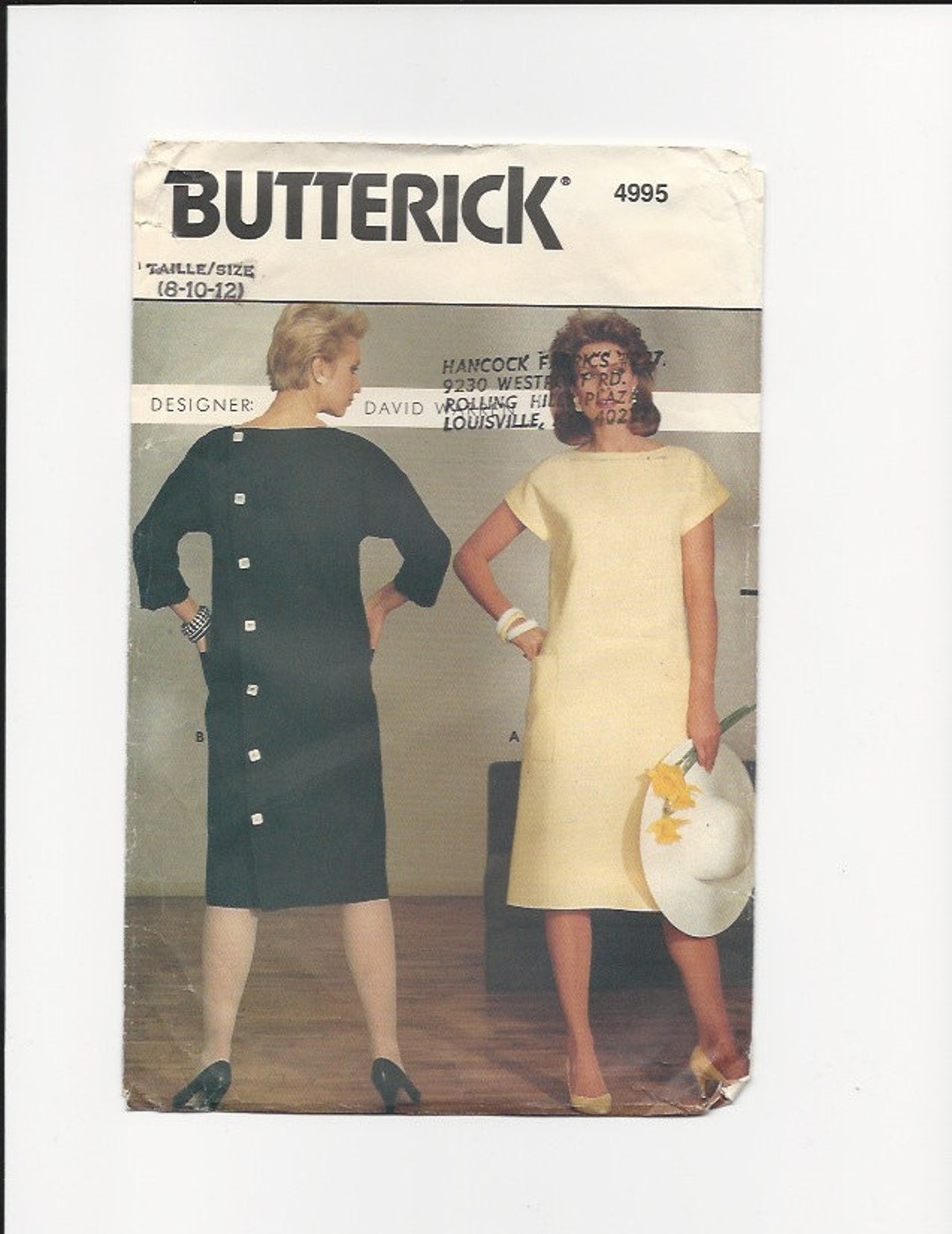 UNCUT Sewing Pattern Butterick 4995 for Dress, Design by David Warren ...