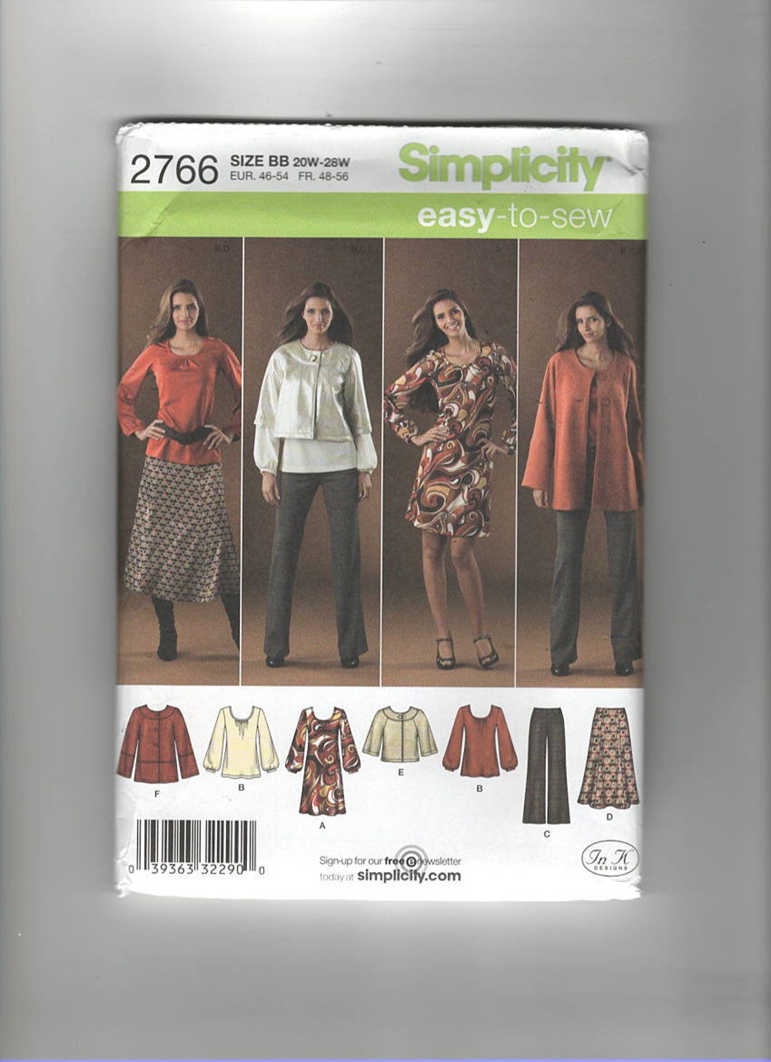 UNCUT Sewing Pattern Simplicity 2766 for Women's Wardrobe, Sz 10--18 or ...