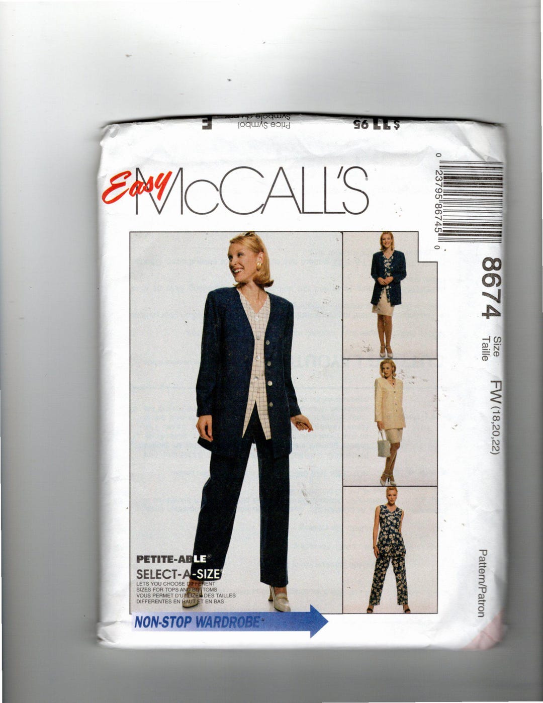 UNCUT Sewing Pattern Mccalls 8674 for Vest, Jacket, Pants, and Skirt Sz ...