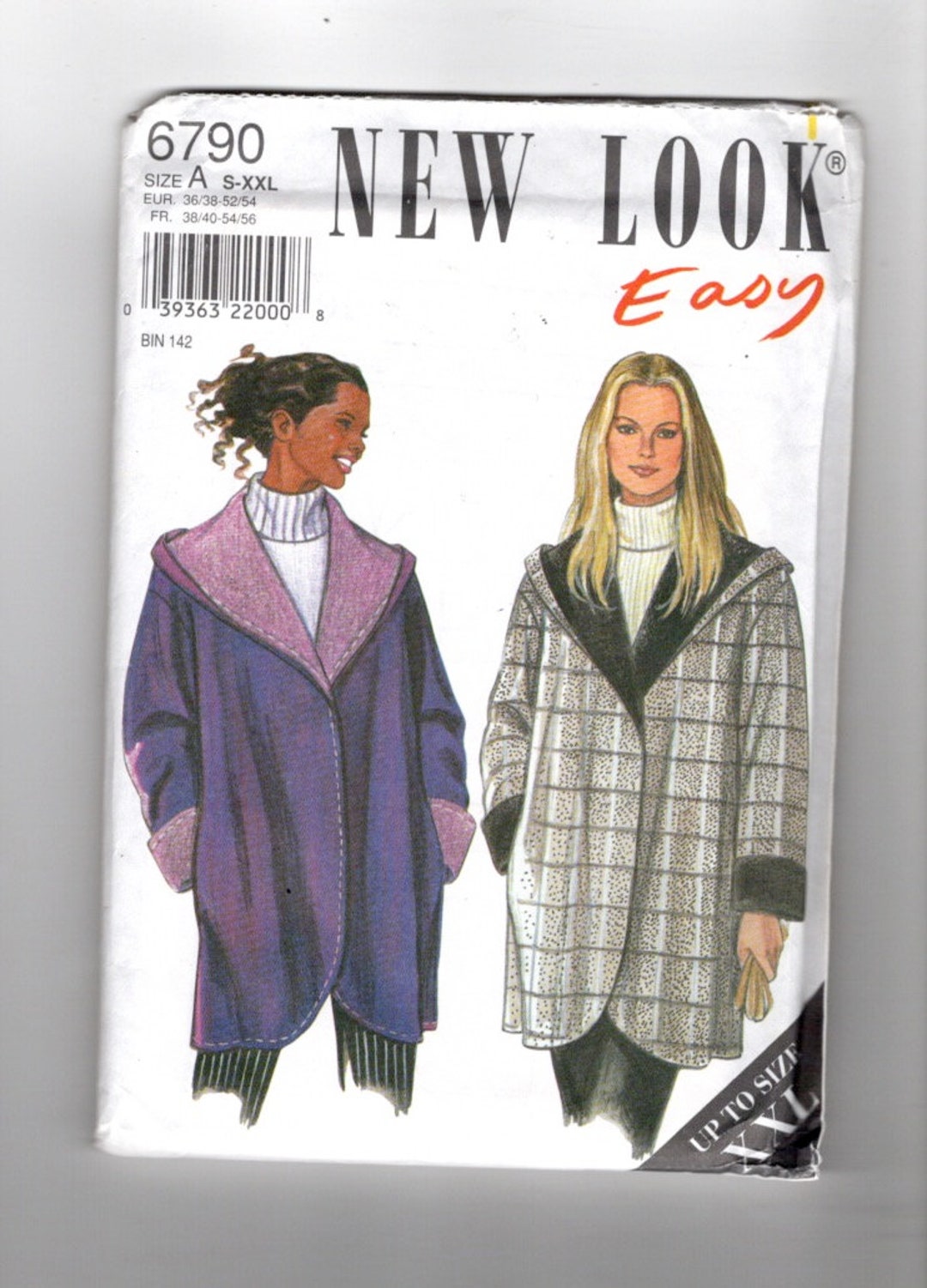 UNCUT Sewing Pattern New Look 6790 for Coat Sz SXXL Easy - Etsy