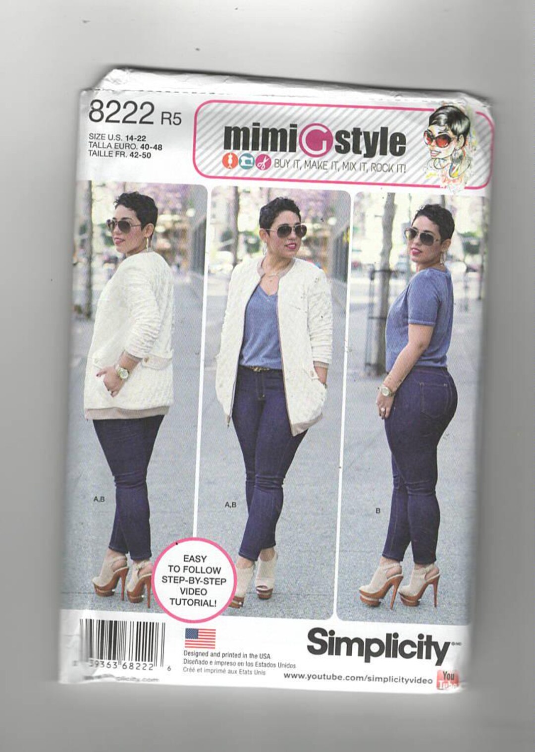 UNCUT Sewing Pattern Simplicity 8222, for Jacket and Stretch Jeans, Sz ...