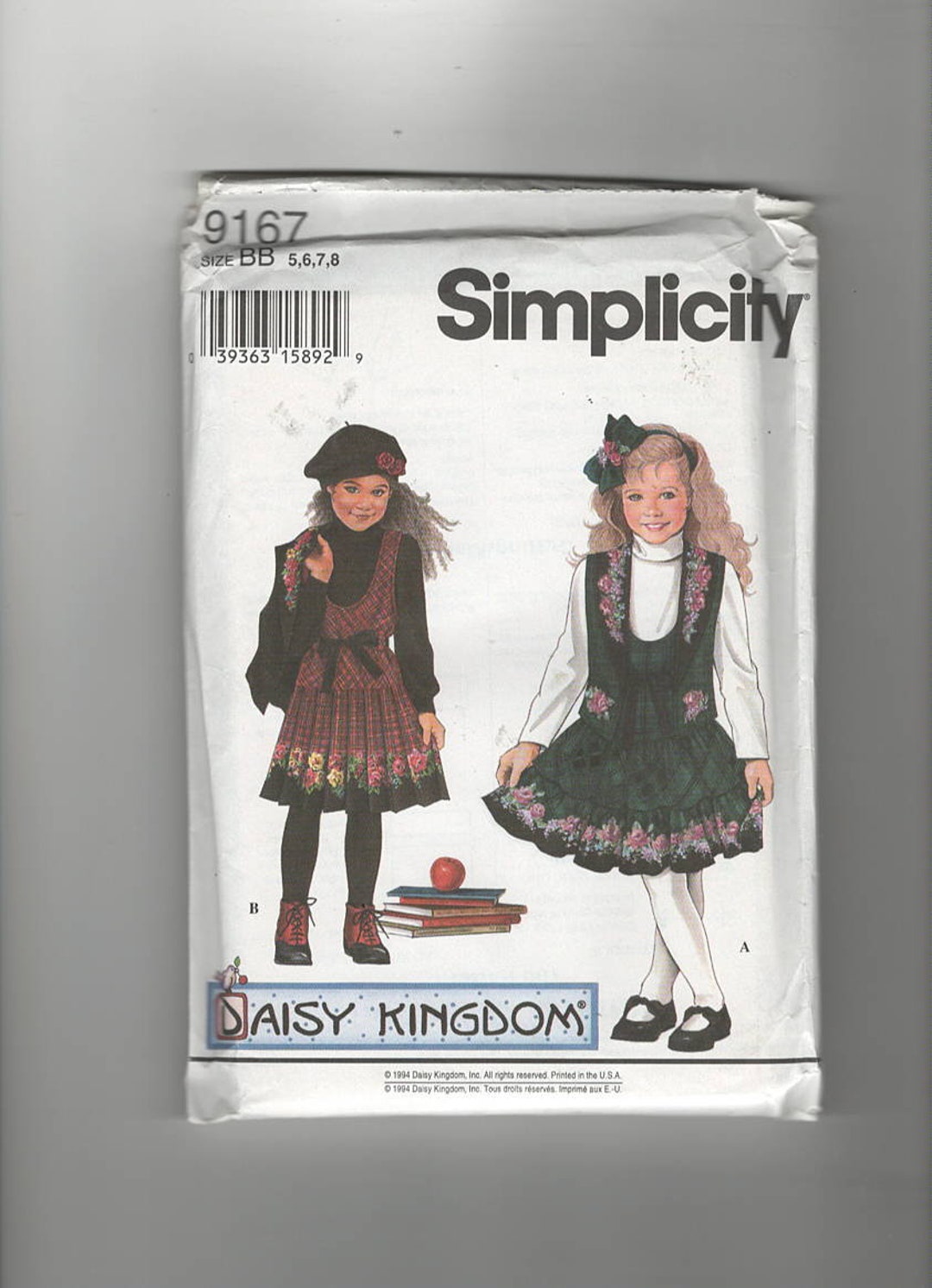 UNCUT Sewing Pattern Simplicity 9167 for Jumper and Vest, Sz 5-6-7-8 ...
