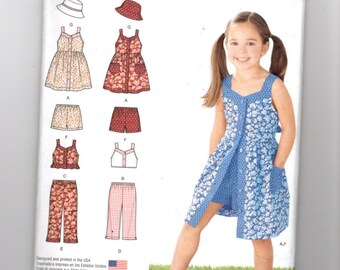 Simplicity 2171 Girls' Dress, Top, Pants, Bag, Hairband Pattern ...
