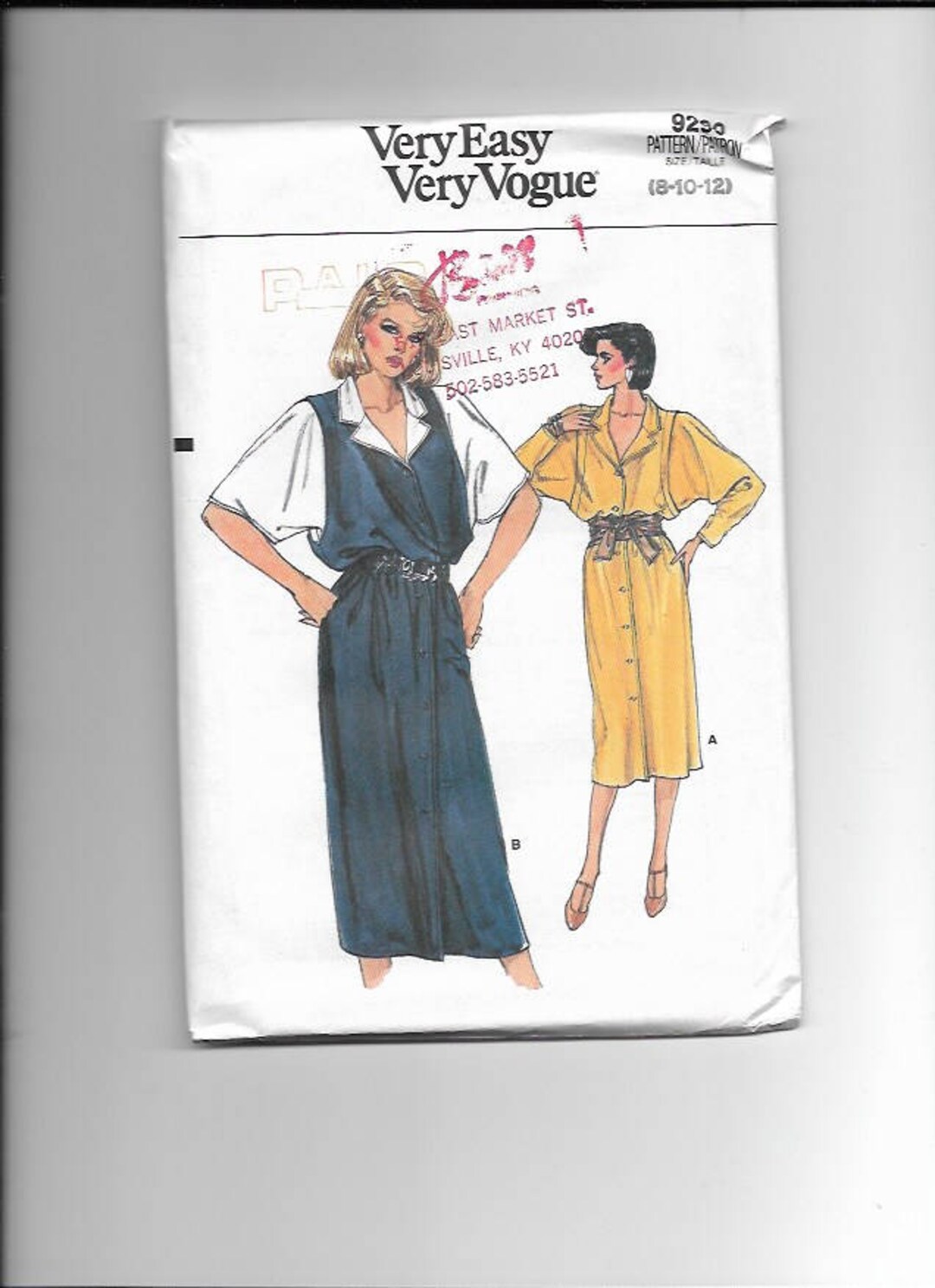 UNCUT Sewing Pattern Vogue 9290 for Dress, 1980s, Sz 8-10-12 - Etsy