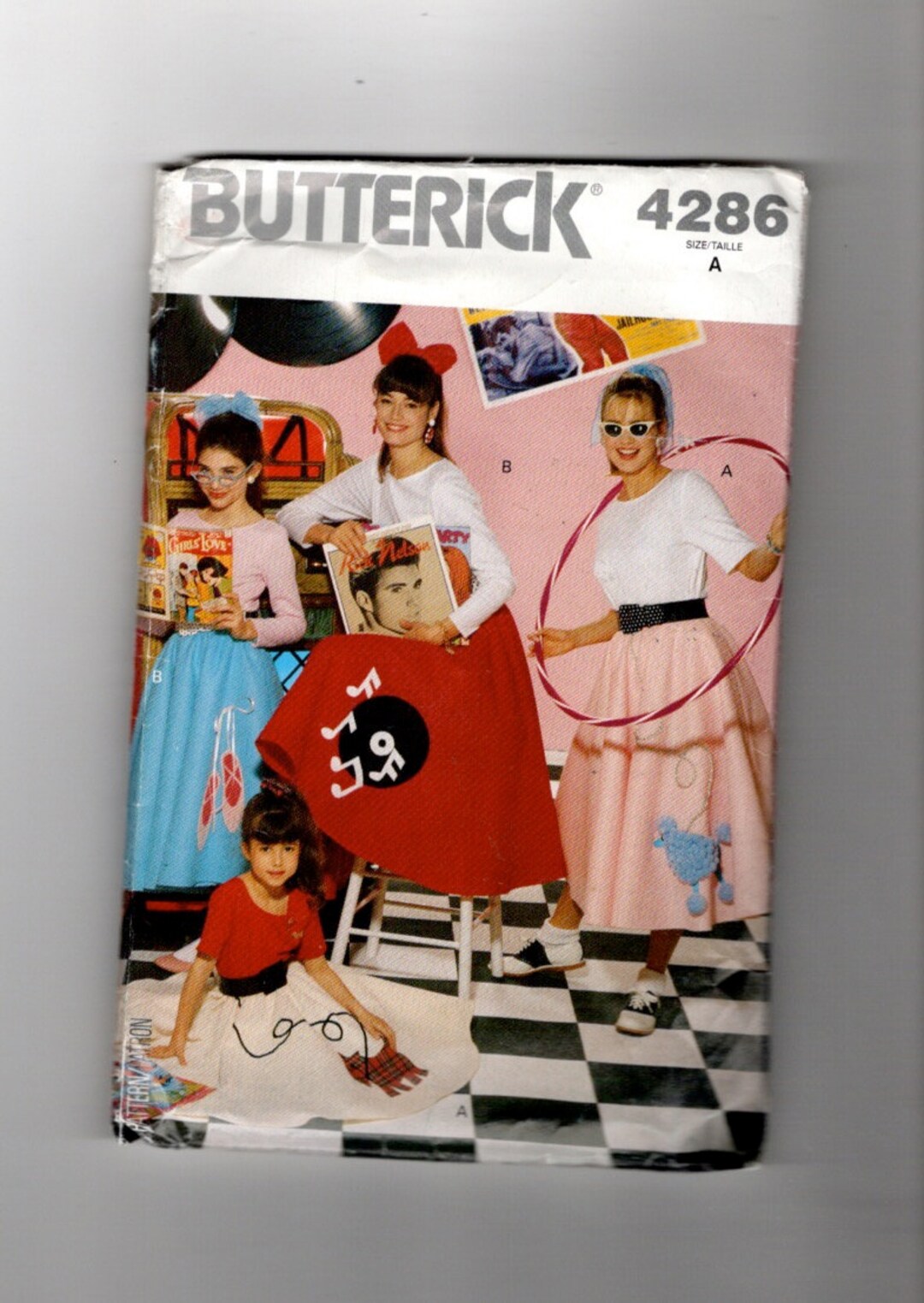 Sewing Pattern Butterick 4286 for Girls' Flared Skirt and Top, Sz 6--14 ...