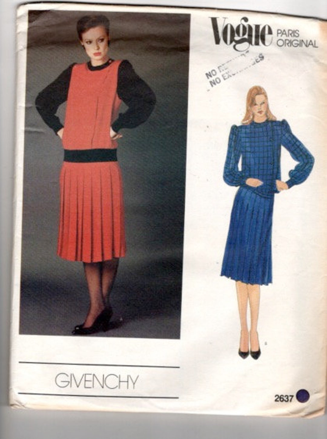 UNCUT Sewing Pattern Vogue 2637 for Top and Skirt Sz 8, Vogue Paris ...