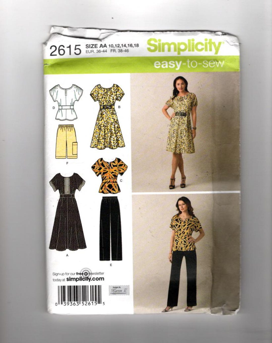 UNCUT Sewing Pattern Simplicity 2615 for Dress, Top, Pants and Shorts ...