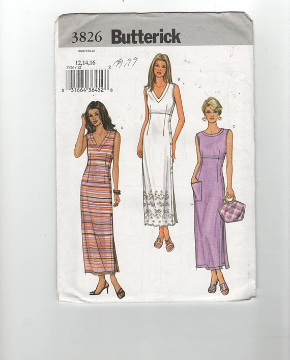UNCUT Sewing Pattern Butterick 3826 for Dress Variations Sz - Etsy