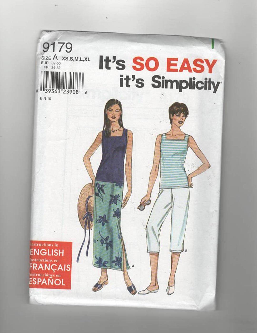 UNCUT Sewing Pattern Its so Easy Simplicity 9179 for Skirt, Capri Pants ...