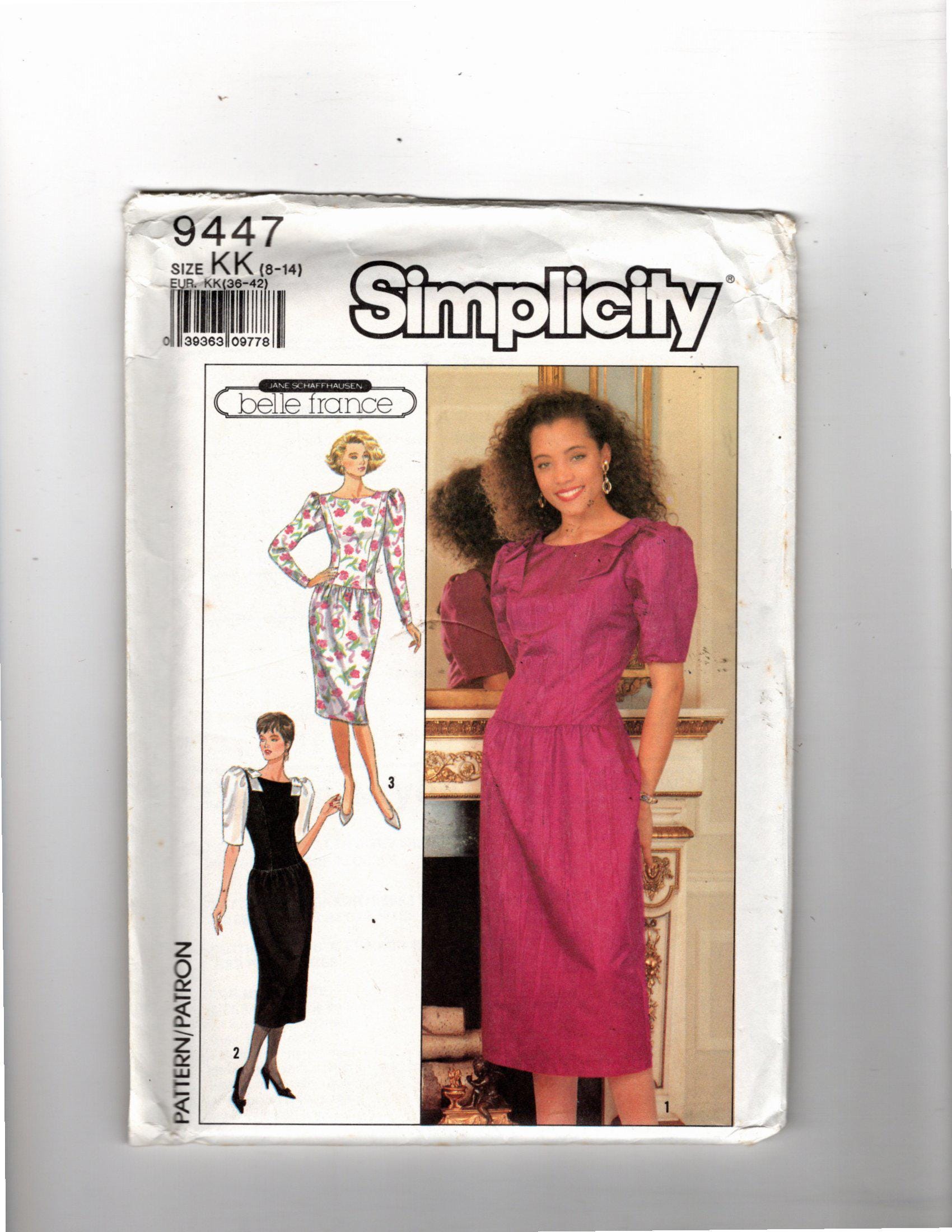 UNCUT Sewing Pattern Simplicity 9447 for Dress Variations, Sz 8--14 ...