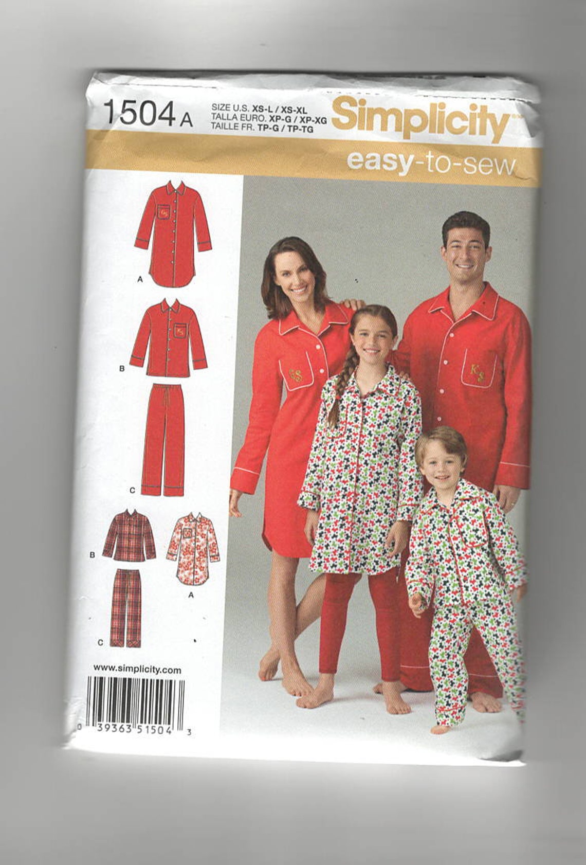 UNCUT Sewing Pattern Simplicity 1504 for Child, Teen and Adult ...