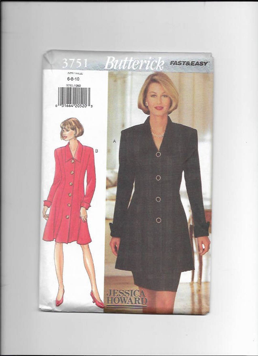 UNCUT Sewing Pattern Butterick 3751 for Dress, Tunic and Skirt, Sz 6-8 ...