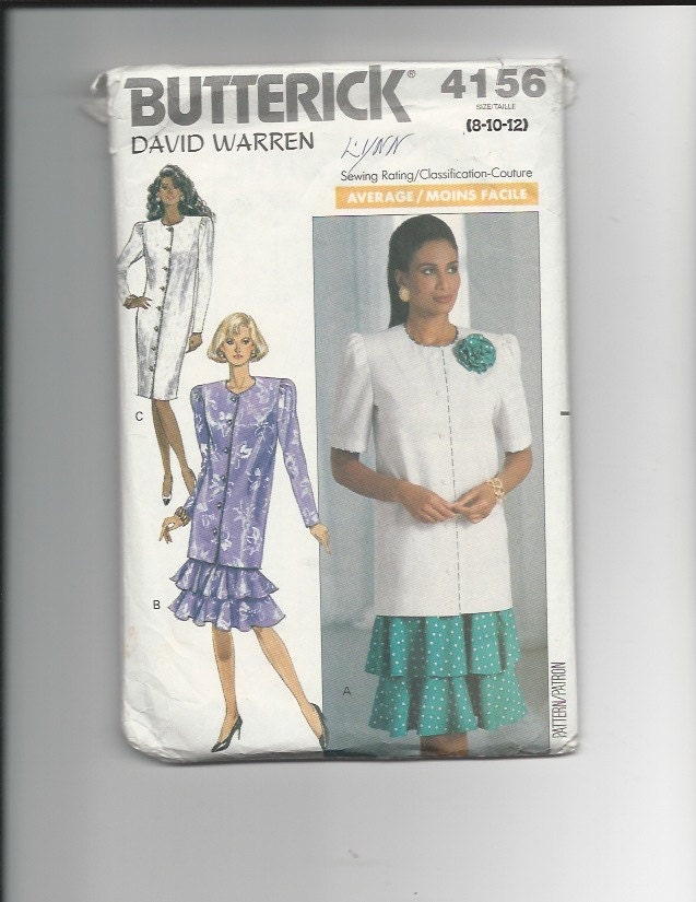 Sewing Pattern Butterick 4156 Design by David Warren for Dress, Tuunic ...