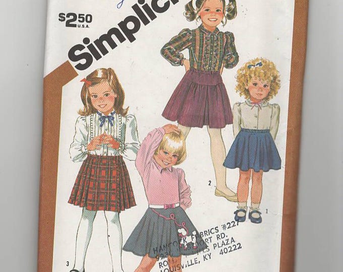 UNCUT Sewing Pattern Simplicity 6133 for Girls' Skirt Variations, Sz 6 ...