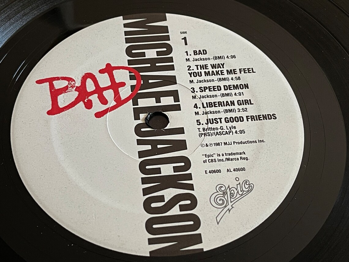 RARE Vintage Michael Jackson bad Vinyl LP Record - Etsy