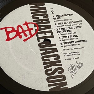 RARE Vintage Michael Jackson bad Vinyl LP Record - Etsy