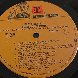 Vintage, Emmylou Harris elite Hotel Vinyl LP Record Album, Original ...
