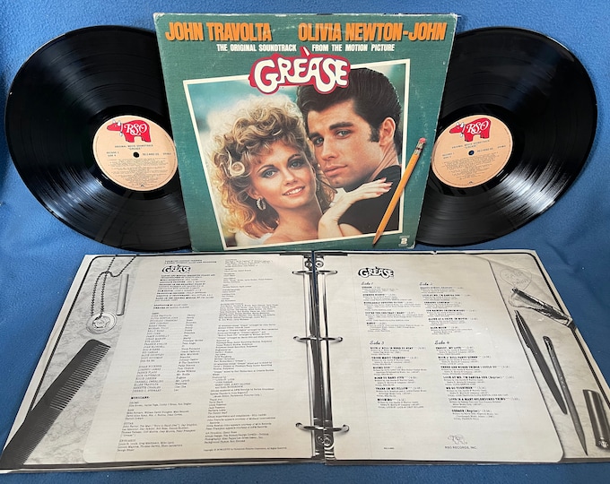 Vintage Grease original Soundtrack Vinyl 2 LP | Etsy