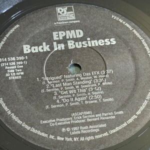 RARE, Vintage, EPMD back in Business Vinyl LP Record Album, Original First Press, Def Jam, You ...