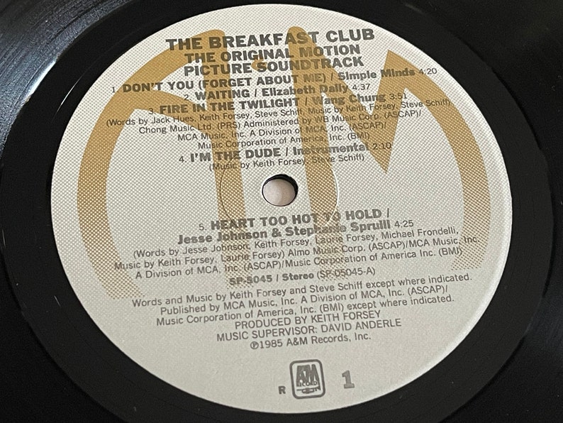 RARE, Vintage, "the Breakfast Club" - Original Soundtrack, Vinyl LP ...
