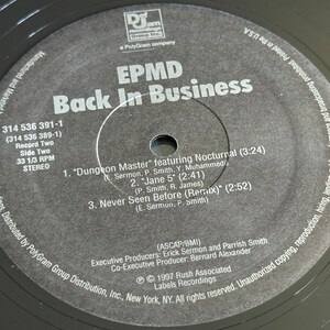 RARE, Vintage, EPMD back in Business Vinyl LP Record Album, Original ...