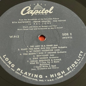 Vintage, "pal Joey" Original Soundtrack, Vinyl LP, Record Album, 1957 ...