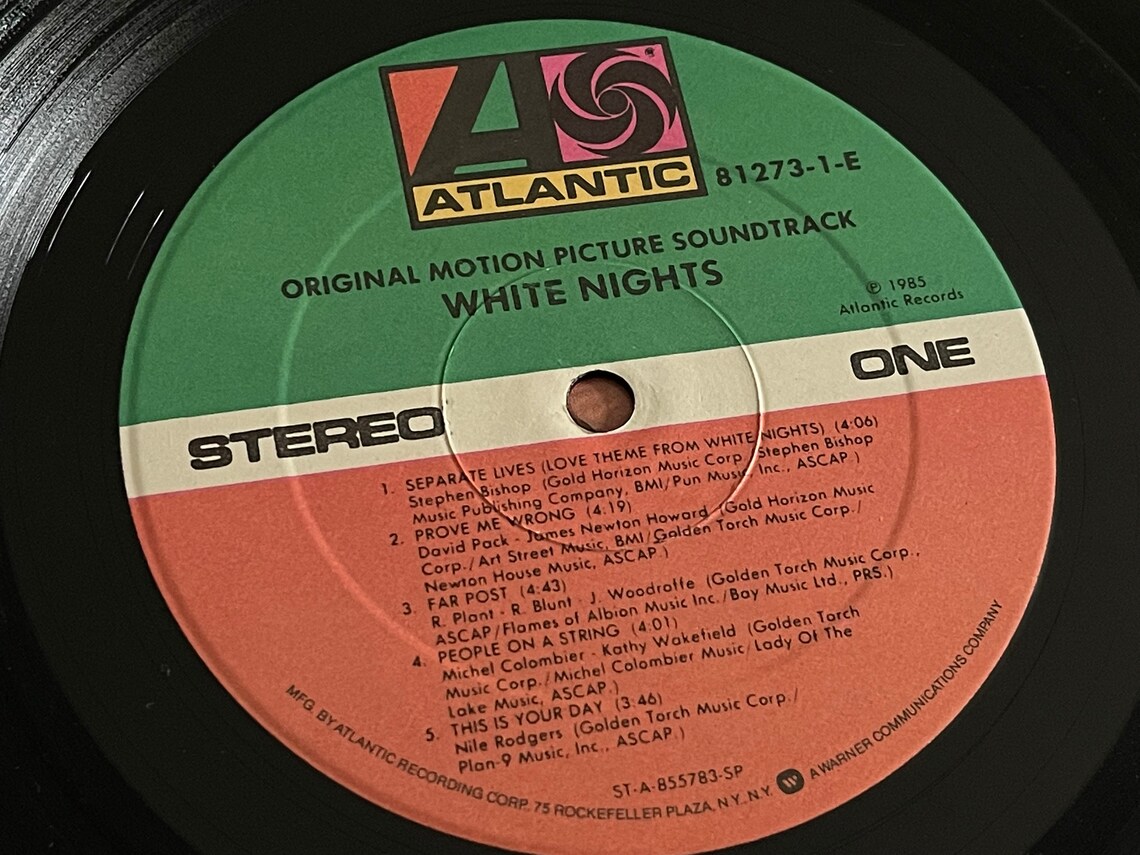 Vintage, "white Nights" Original Soundtrack, Vinyl LP, Record Album ...