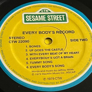 Vintage, Sesame Street, every Body's Record, Vinyl LP Lbum, Childrens ...