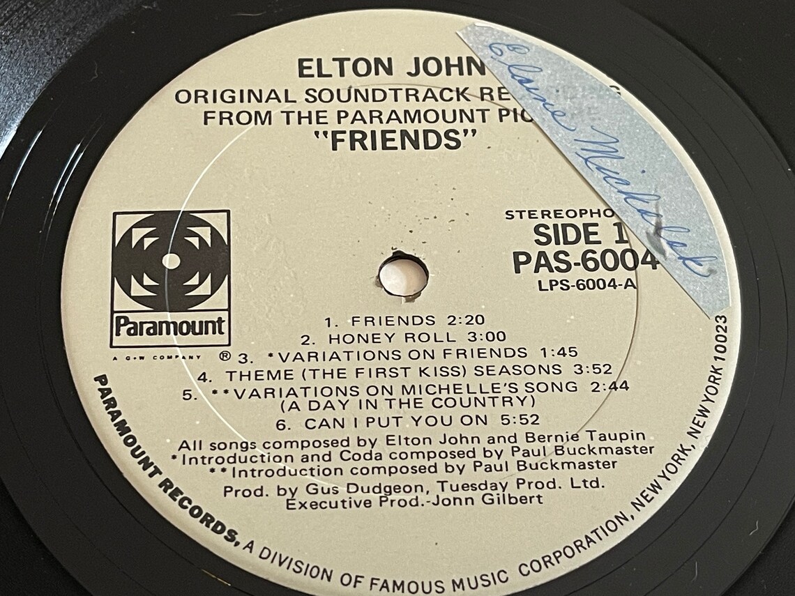 Vintage Elton John friends Original Soundtrack | Etsy