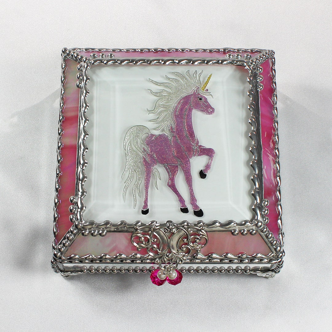 Unicorn, Horse, Equine, Treasure Box, Stained Glass Box, Stained Glass ...