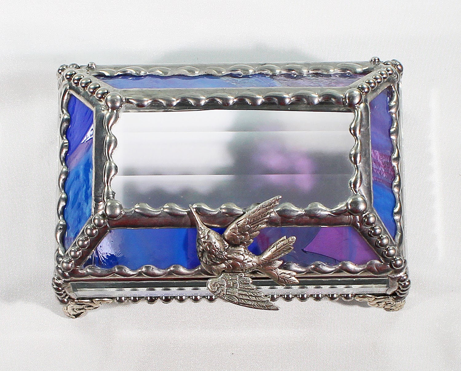 Hummingbird, Stained Glass, Treasure Box, trinket box, jewelry box