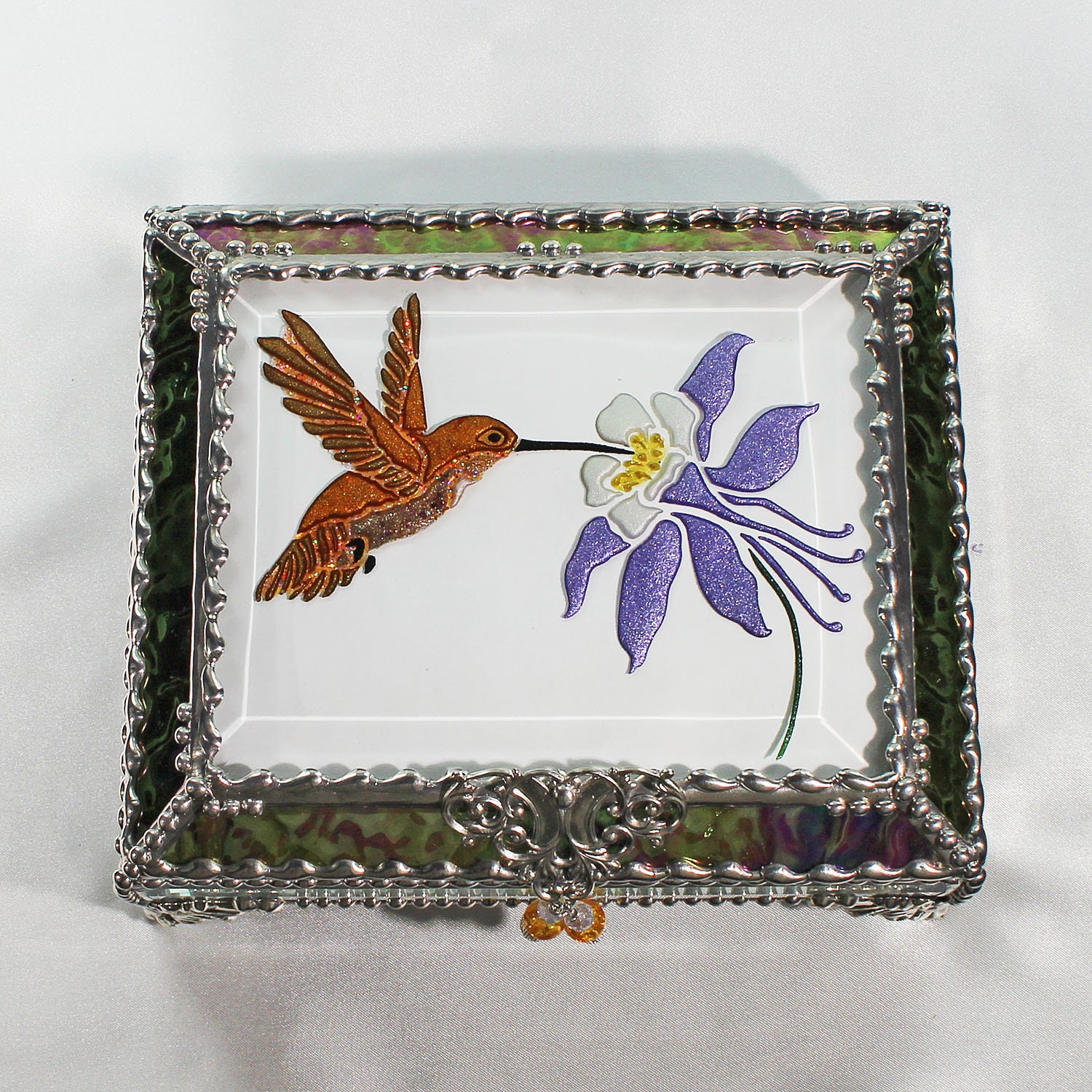 Hummingbird Jewelry Box, Faberge Style, Trinket Box, Columbine - Etsy ...