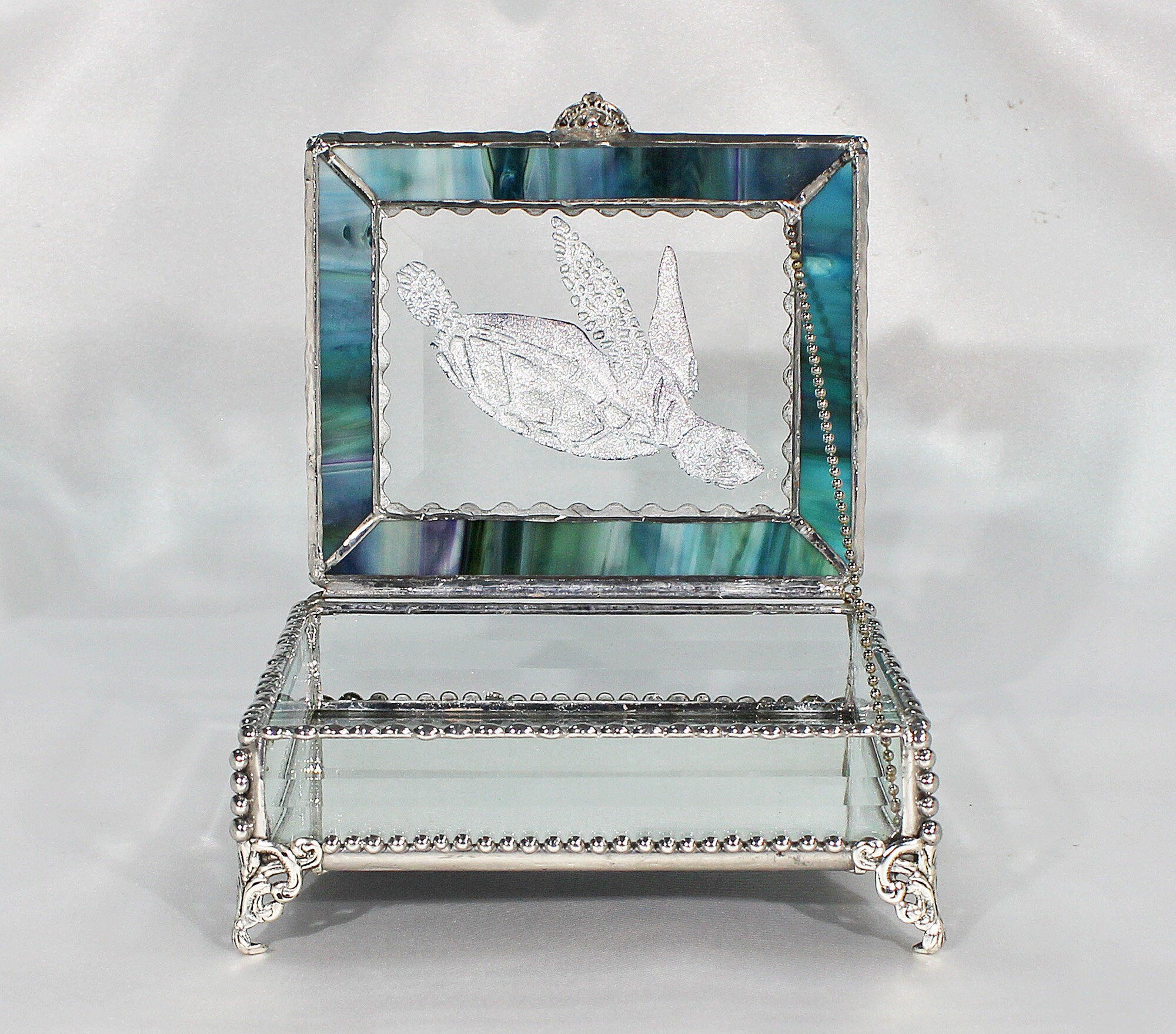 Sea Turtle, Stained Glass, Turtle, Keepsake Box,Jewelry Box, Faberge ...