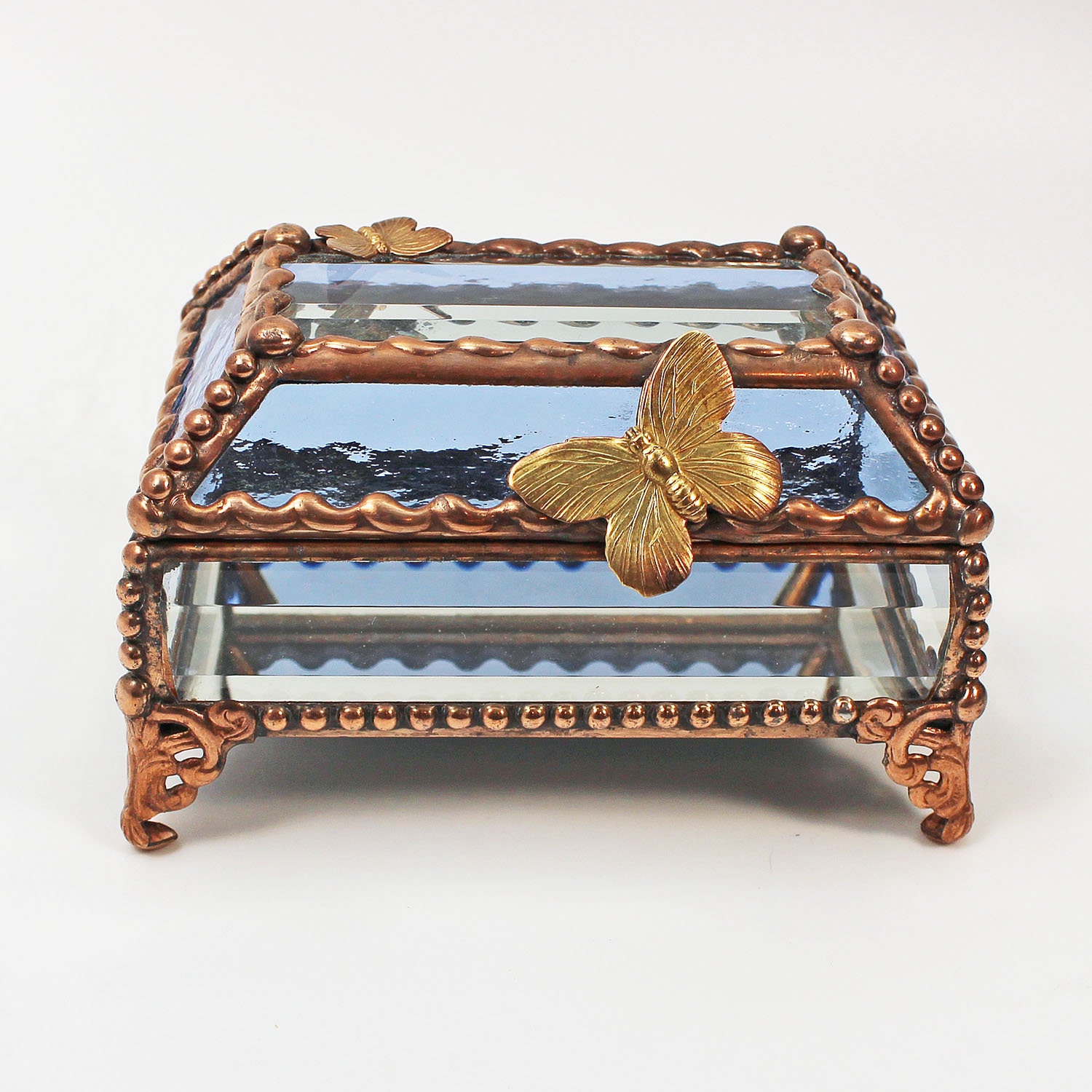 Butterfly copper Treasure Box, trinket box, jewelry box