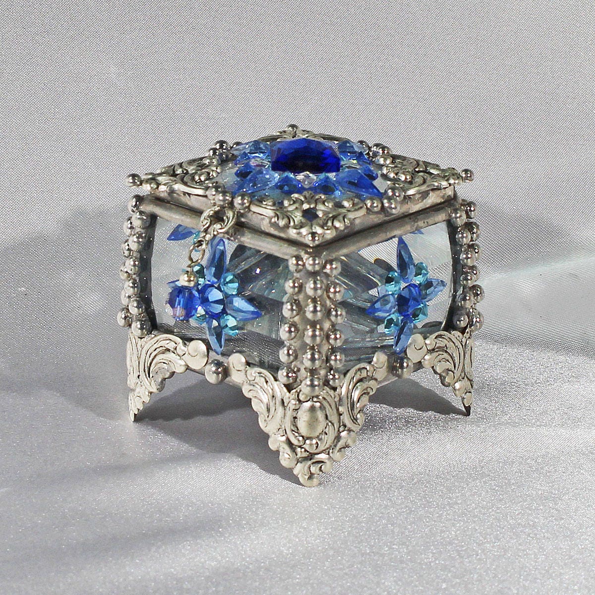 Jewel Encrusted X4 Fairy Box, vintage jewels, stained glass box ...