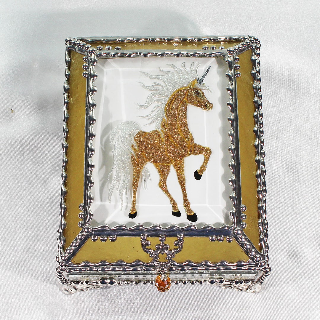 Unicorn, Horse, Equine, Treasure Box, Stained Glass Box, Stained Glass ...