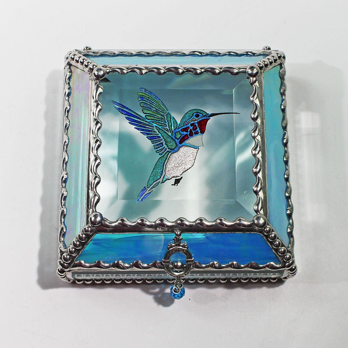Etched, Hand Painted, Hummingbird, Stained Glass, Beveled Glass ...