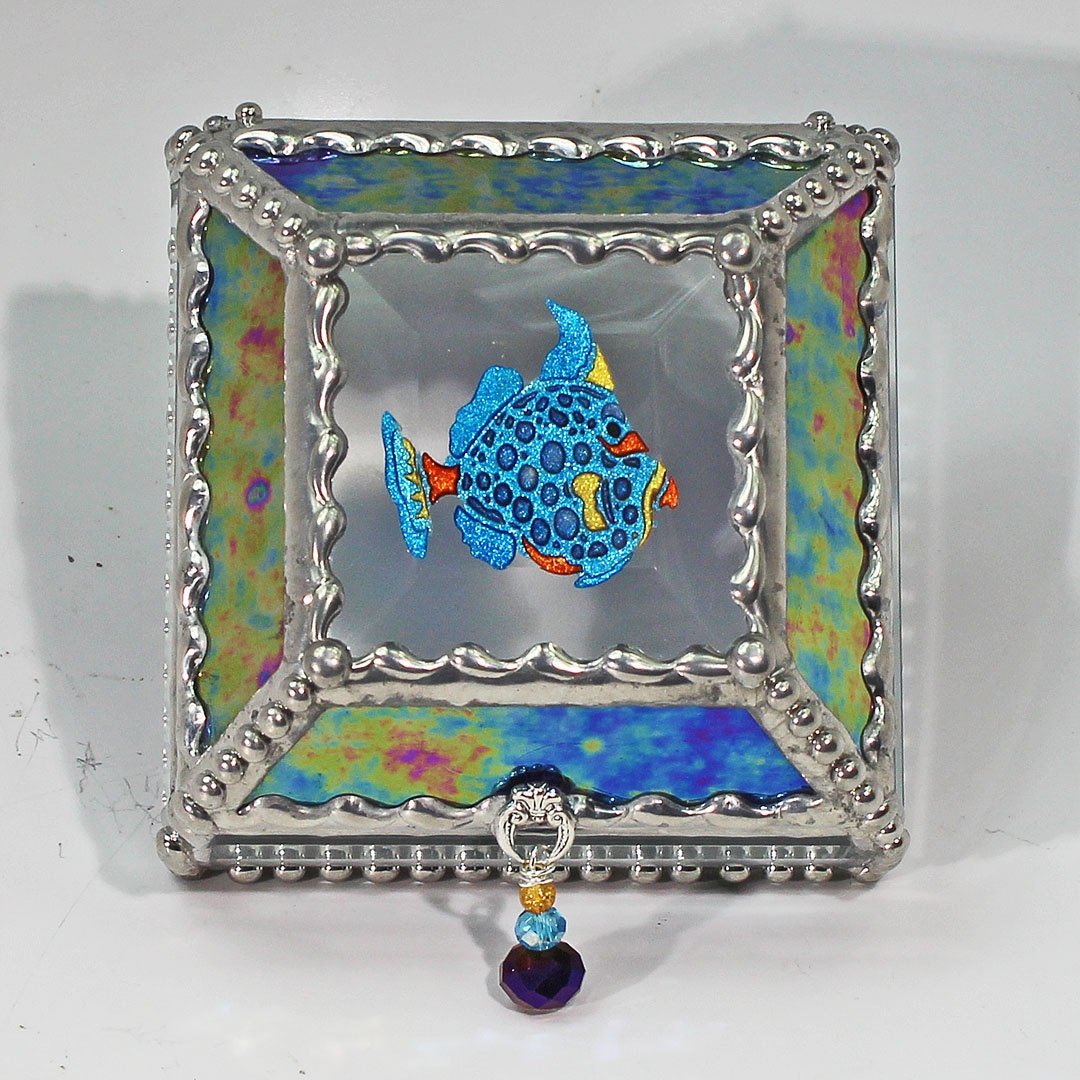 Fish, treasure box, , Souvenir Box, Memorabilia Case, Stained Glass ...