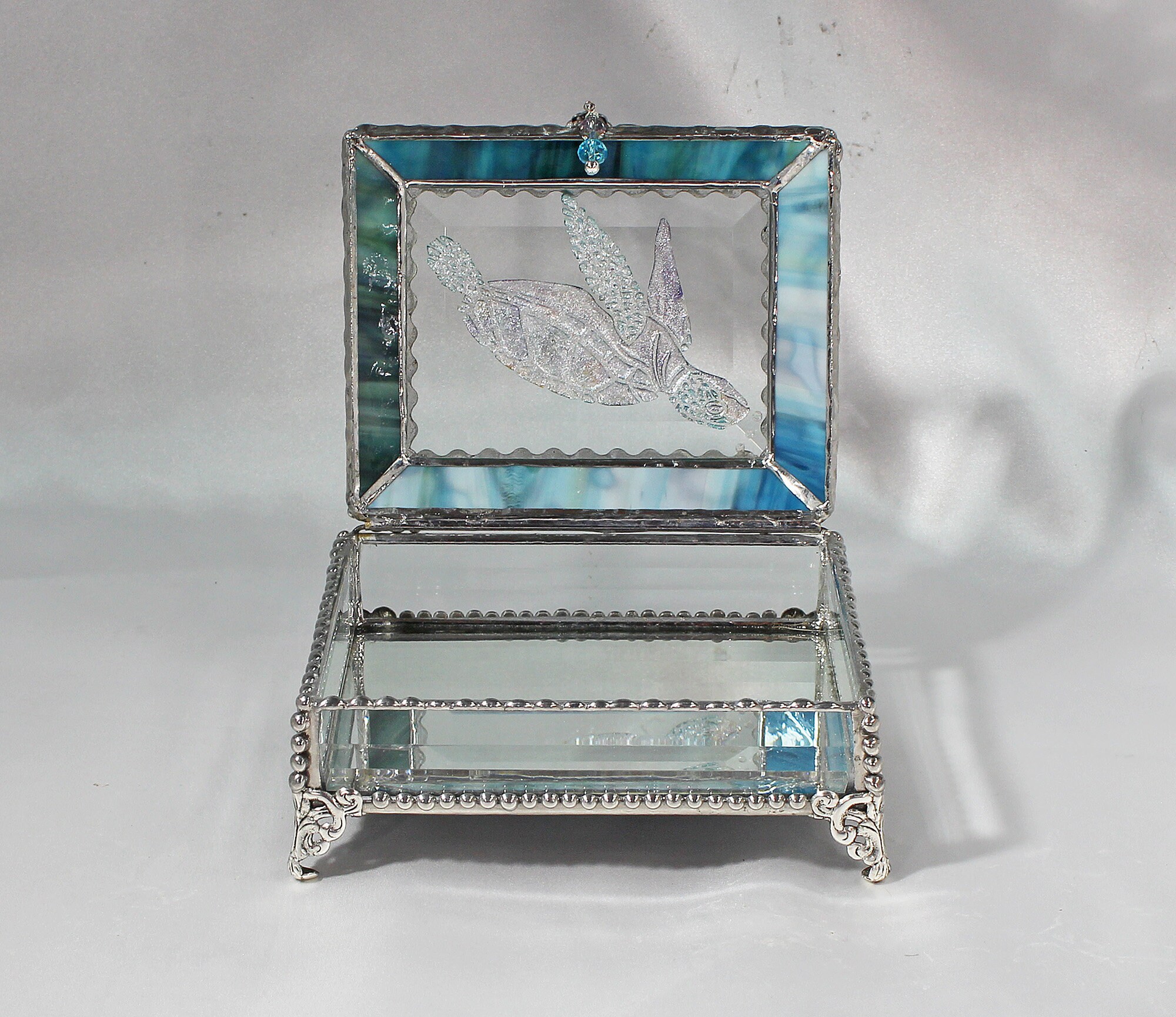 Sea Turtle Stained Glass Turtle Keepsake Boxjewelry Box Faberge
