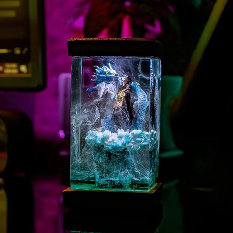 Get.o Sug.uru Epoxy Resin Wood Lamp Night Light Unique Her Him Mom Dad ...