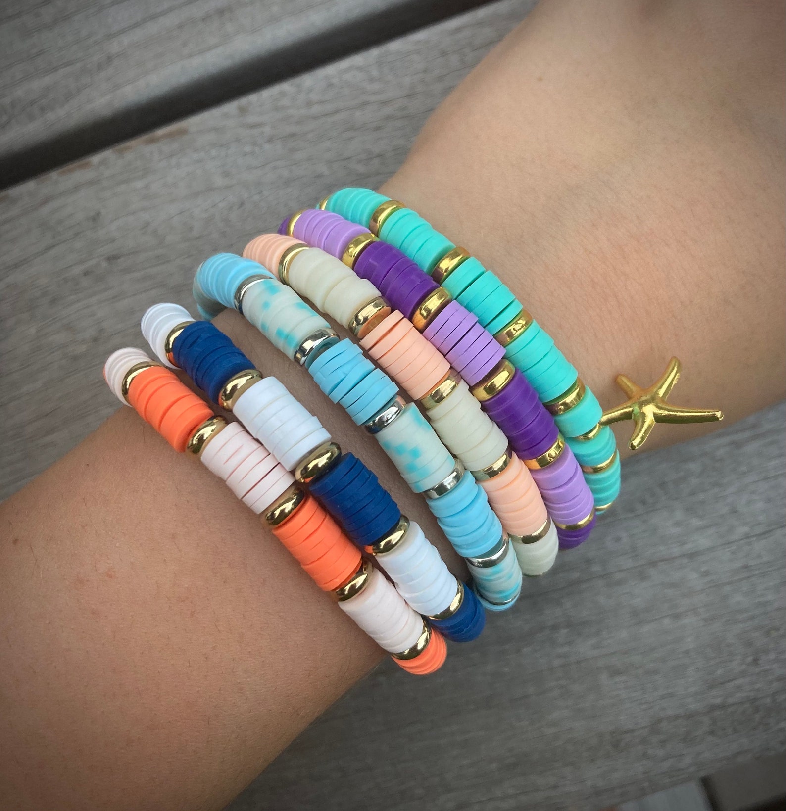 Colorful Clay Bead Bracelets - Etsy