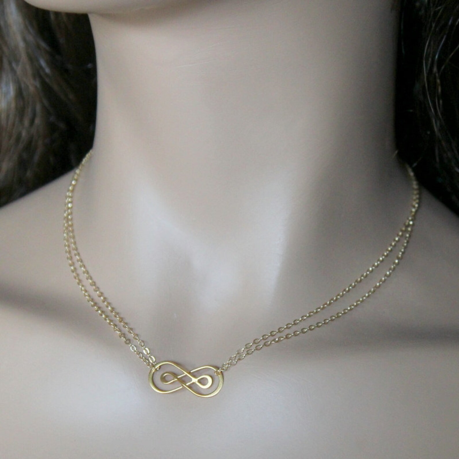 Double INFINITY Necklace Gold Infinity Necklace Love - Etsy