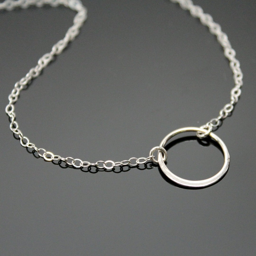 Eternity CIRCLE Necklace, STERLING SILVER, Silver Circle Necklace ...