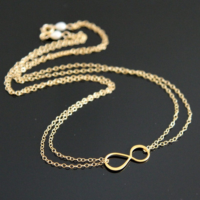 Gold INFINITY Necklace Double Strand Infinity Necklace Gold - Etsy