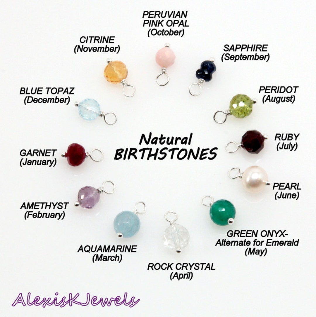 ADD a BIRTHSTONE Charm, CHOOSE Your Natural Birthstones, Family ...